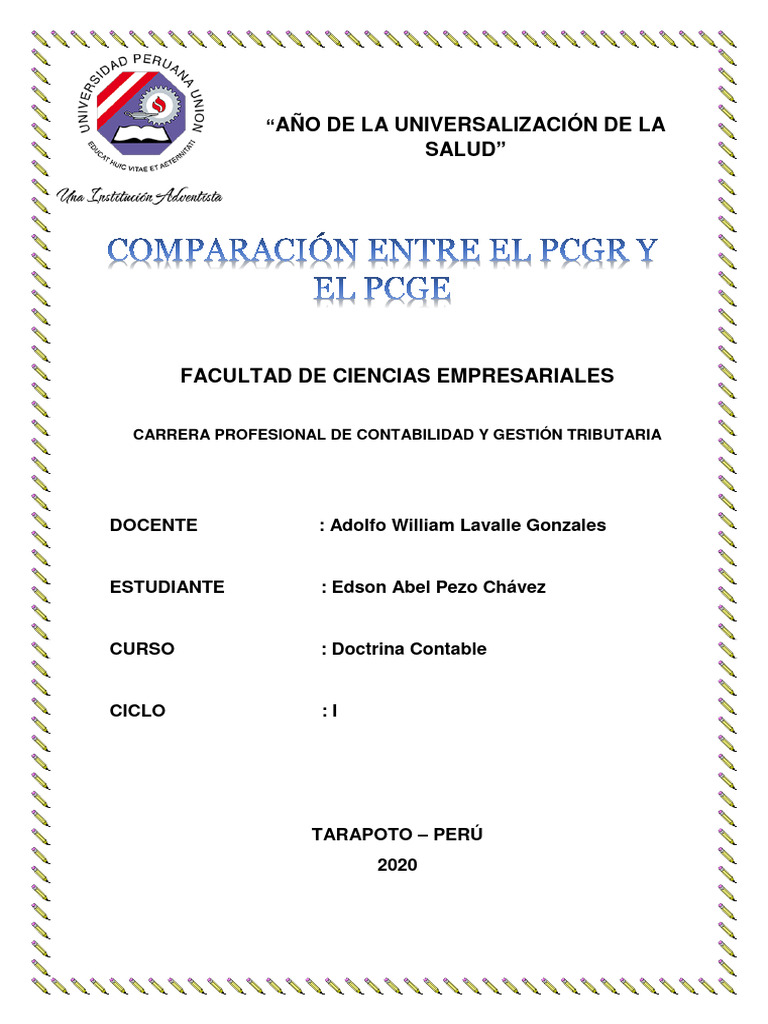Comparacion Entre El PCGR y El Pcge | PDF | Contabilidad | Business