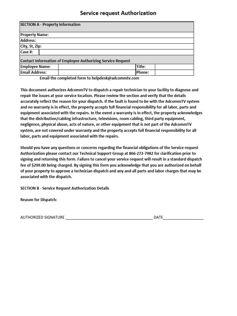 Property Service Request Form | PDF