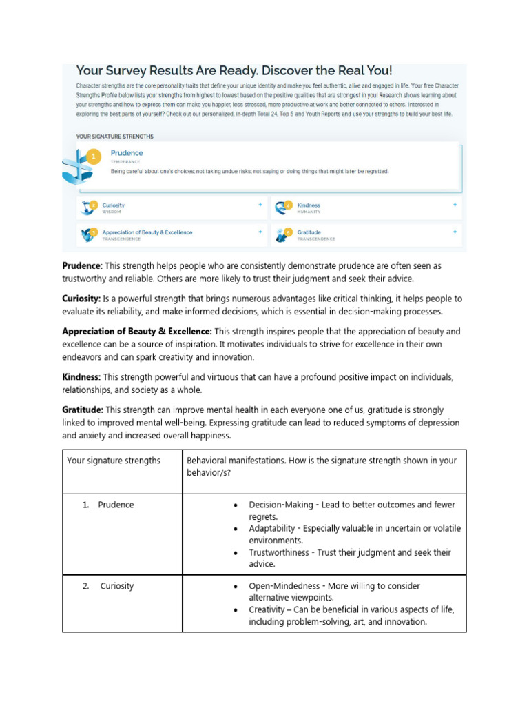 Embrace Your Signature Strengths | PDF