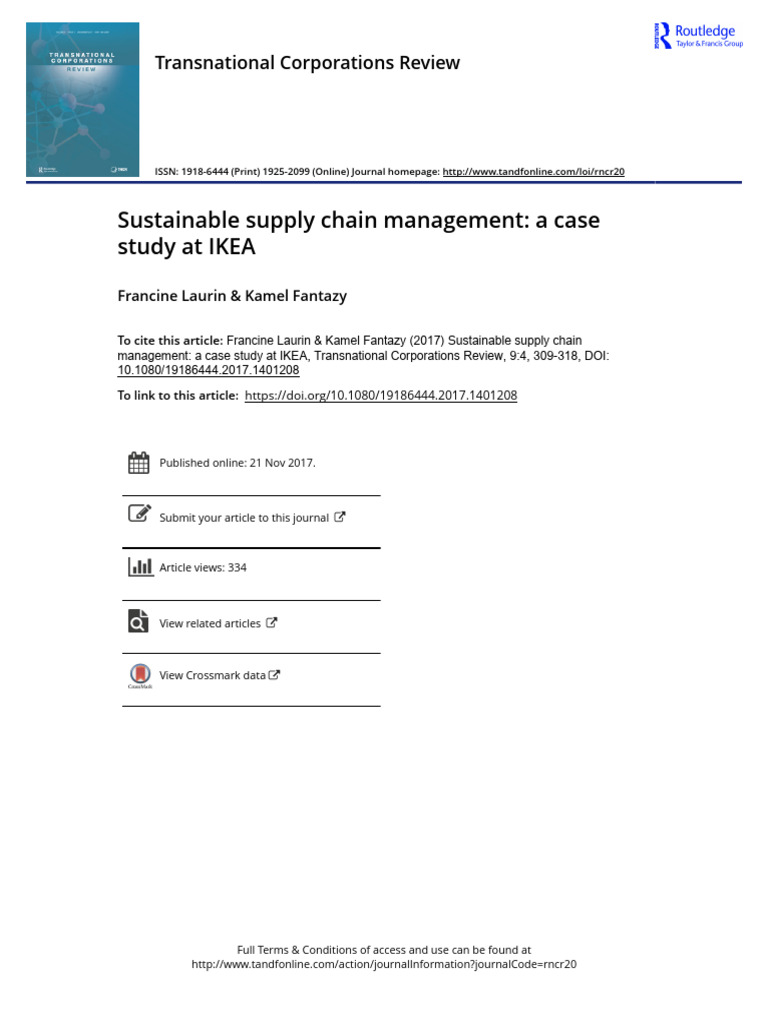 IKEA's Sustainable Supply Chain Practices | PDF | Sustainability ...