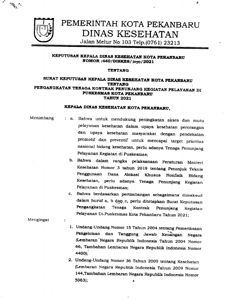 SK Dinkes 2021 | PDF