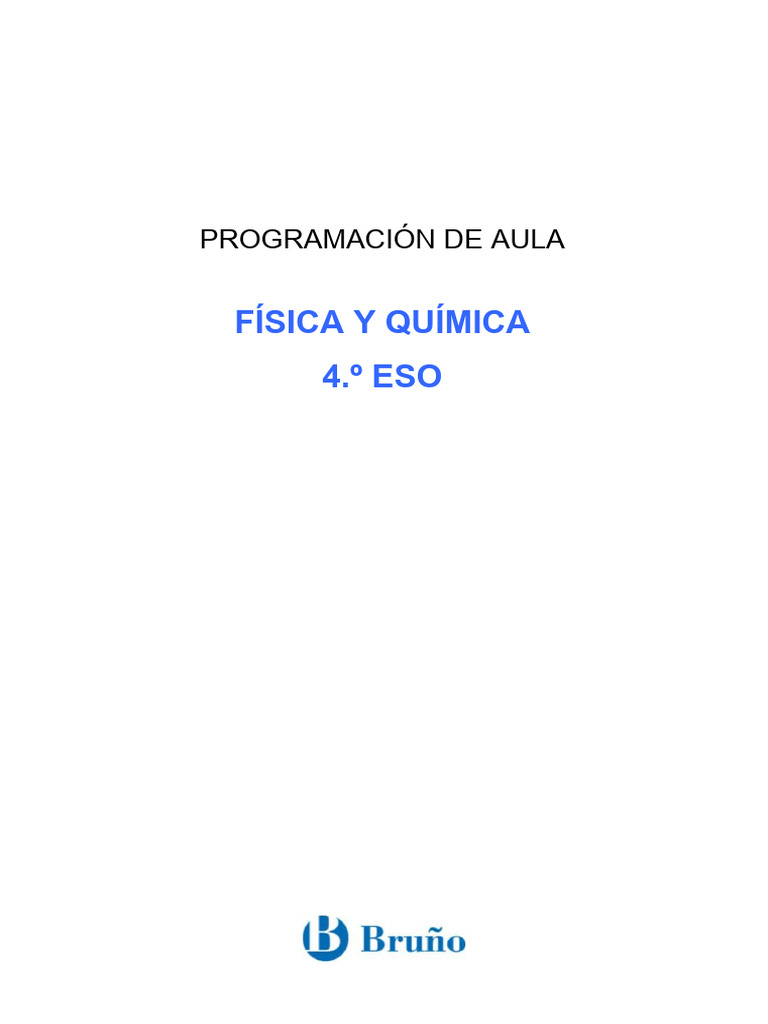 Programación Aula FyQ Bruño | PDF