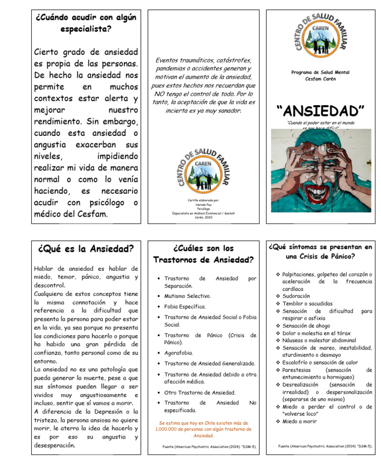 Tríptico Tr. de Ansiedad | PDF