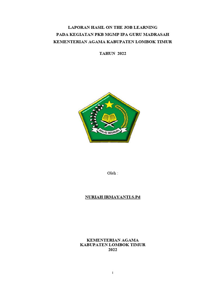 Contoh Laporan MGMP | PDF