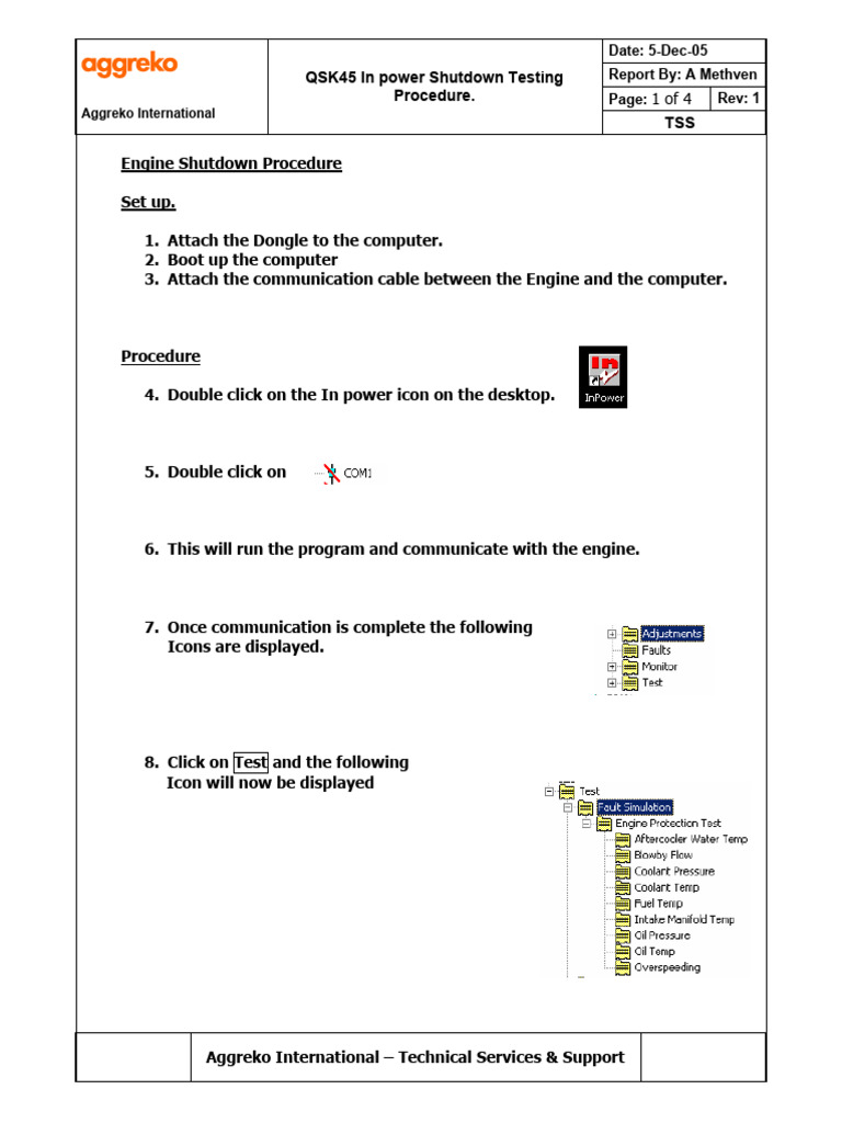 QSK45 Engine Shutdown Testing Guide | PDF | Electrical Equipment ...