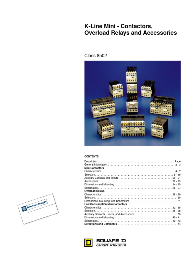 Telemacanique K-Line Contactors | PDF | Relay | Alternating Current