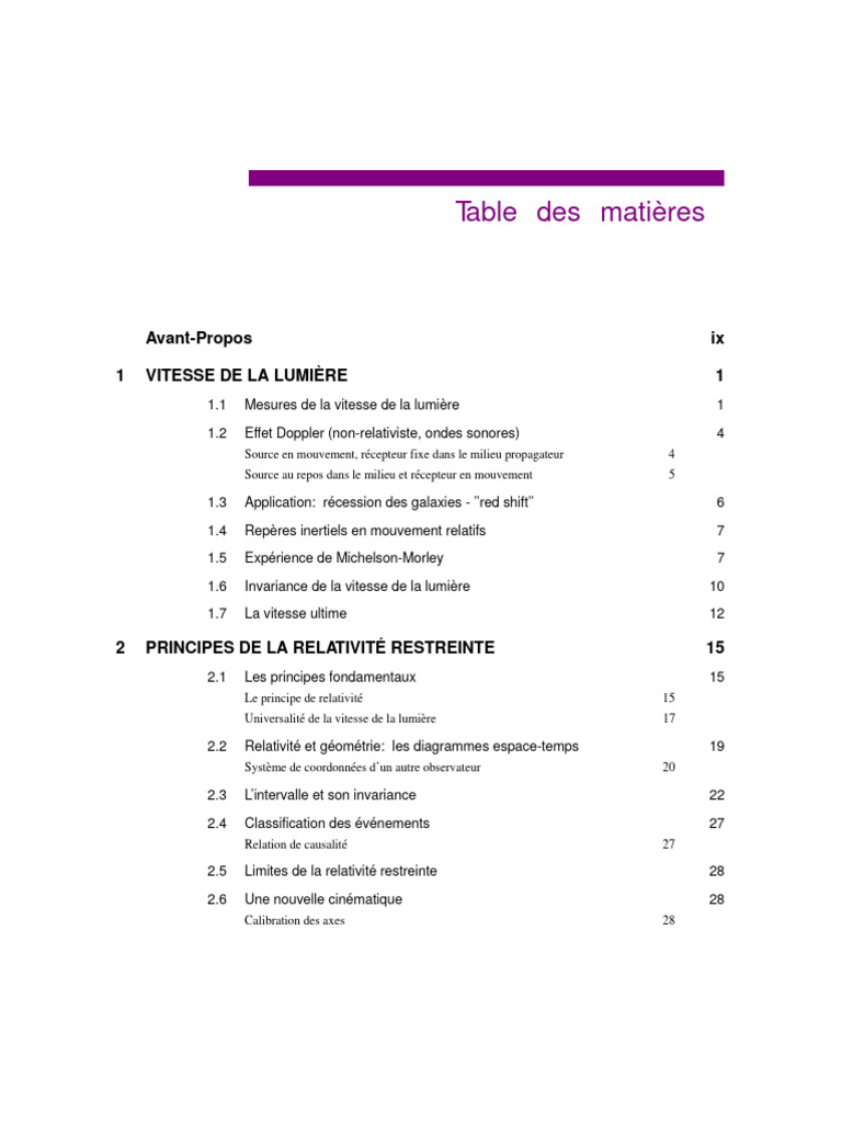 Table Des Matieres | PDF