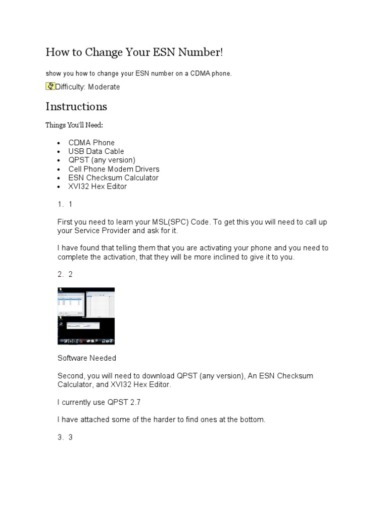 How To Change Your ESN Number | PDF | Modem | Computer Networking