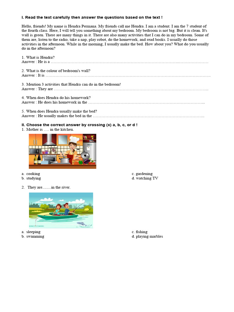 Soal PTS BHS Inggris Kelas 4 | PDF | Interior Design | Room