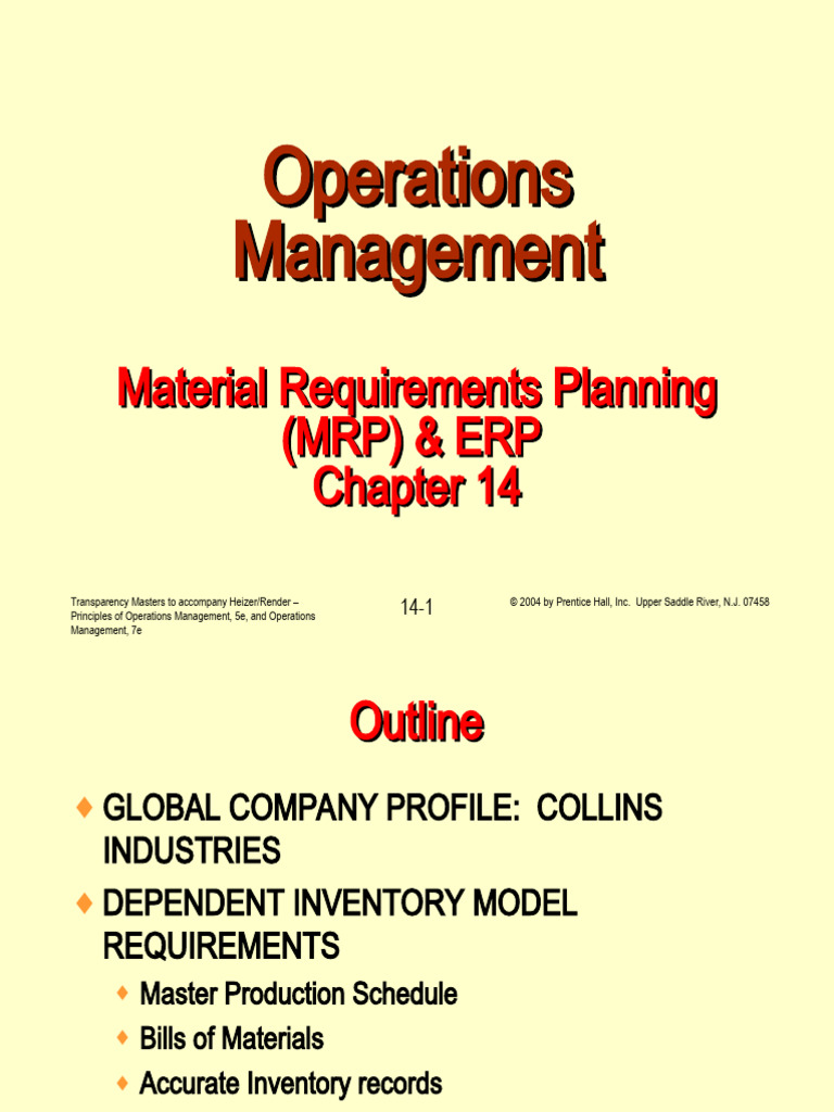 Operations Management | PDF | Operations Management | Enterprise Resource Planning