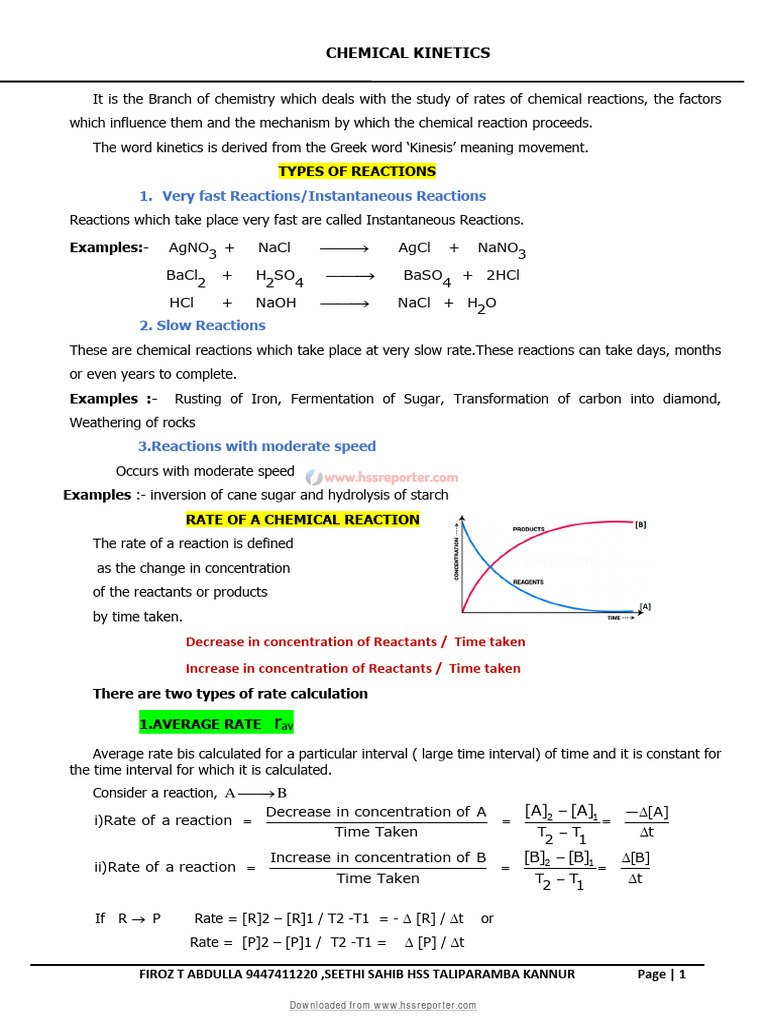 Understanding Moderate Chemical Reactions | PDF | Reaction Rate ...