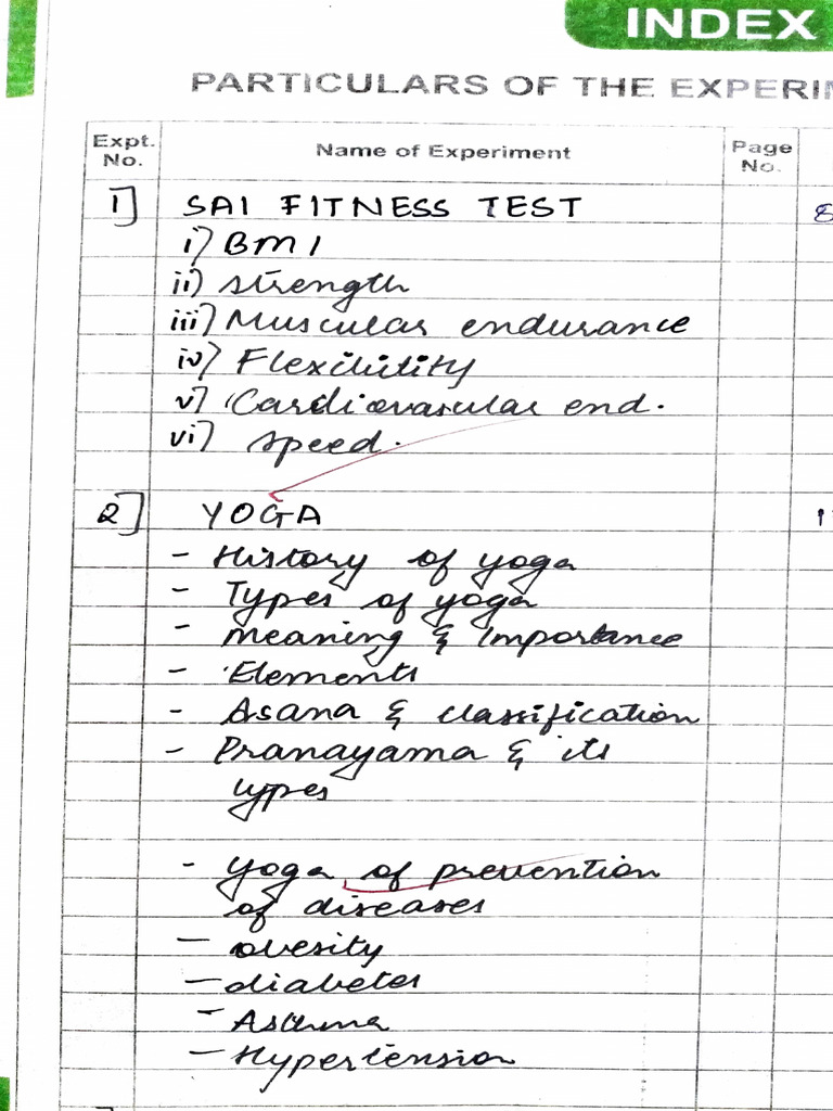 12th PE Practical-1 SAI Fitness Test | PDF