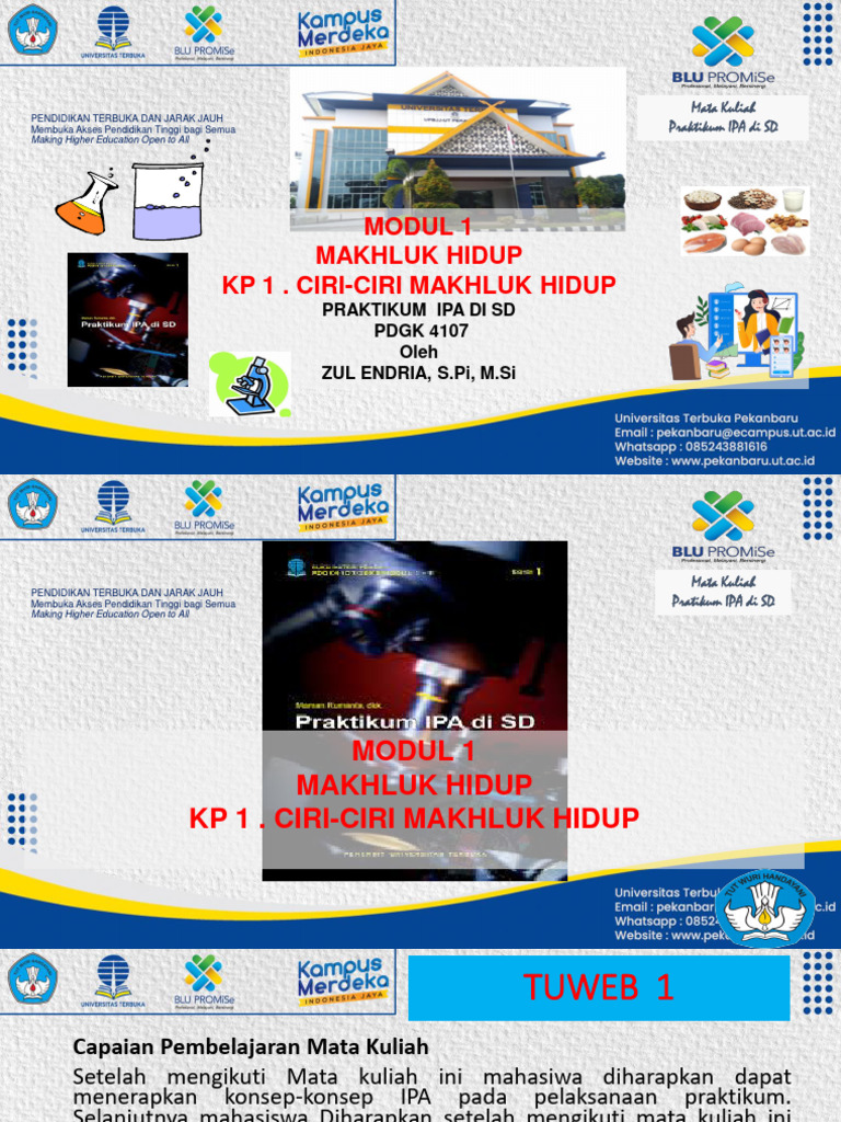 Materi Tuweb 1 Modul 1 KP 1 Ciri Ciri Makhluk Hidup | PDF