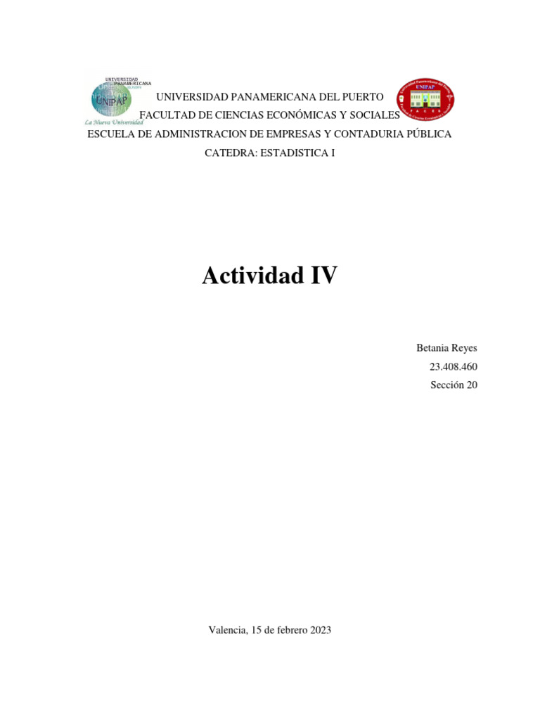 Actividad Iv Ejercicios | PDF