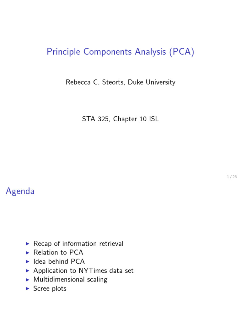10 Pca | PDF | Principal Component Analysis