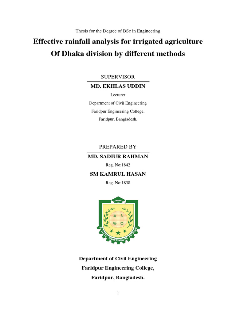 Thesis Full Book Final | PDF | Rain | Precipitation