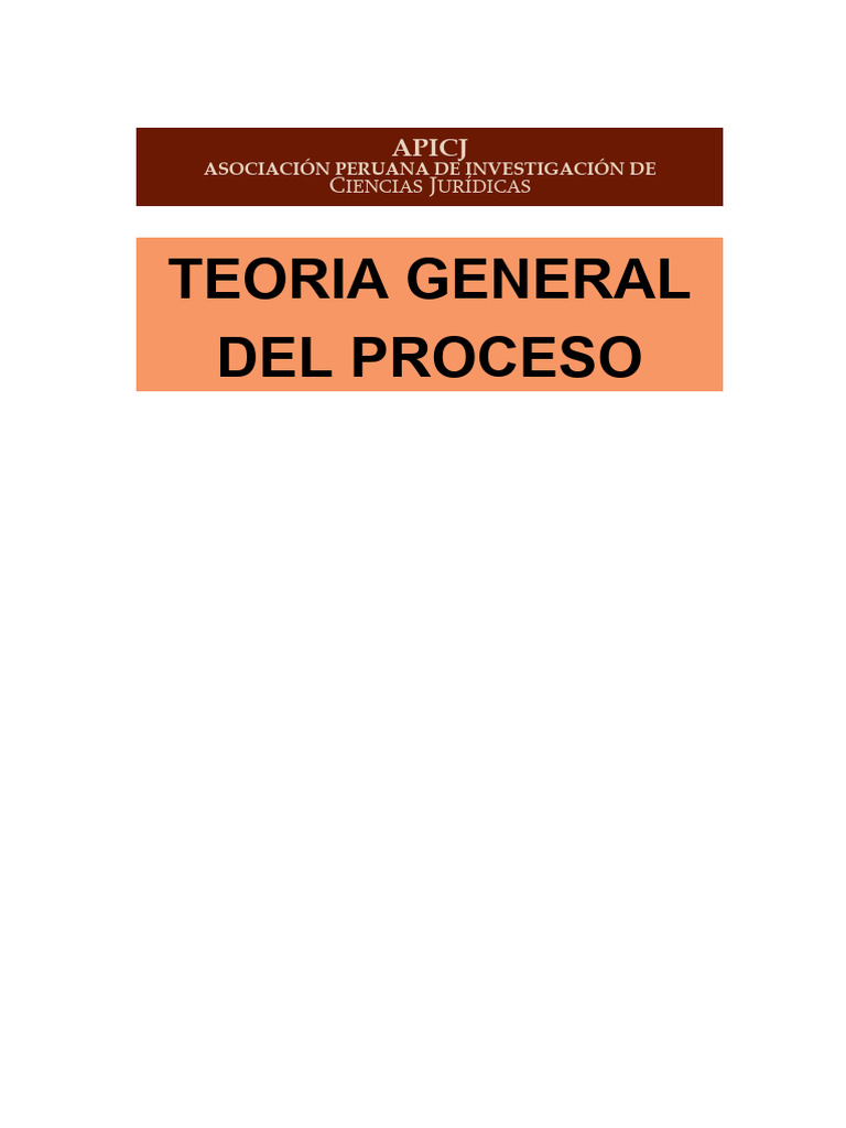 Teoria General Del Proceso | PDF