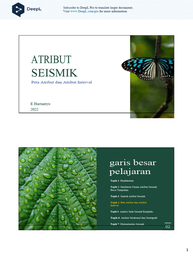 Atribut Seismik dan Interval Terbatas | PDF