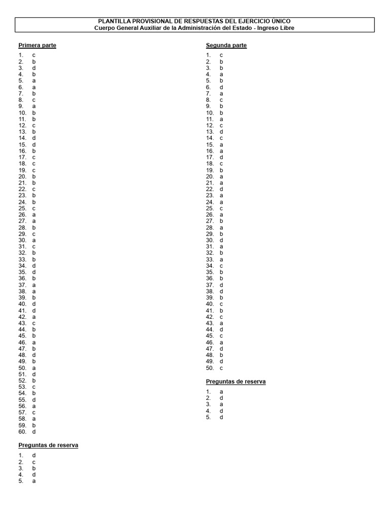 Plantilla Respuestas Examen 2023 | PDF