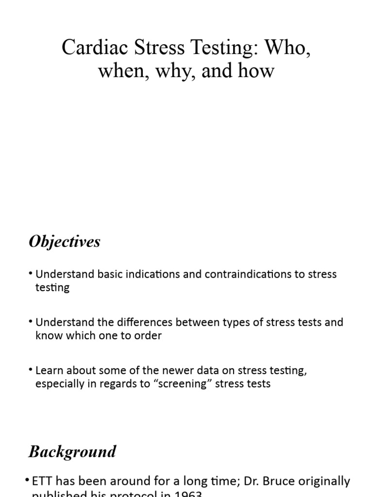 Cardiac Stress Testing Guidelines Explained | PDF | Coronary Artery ...