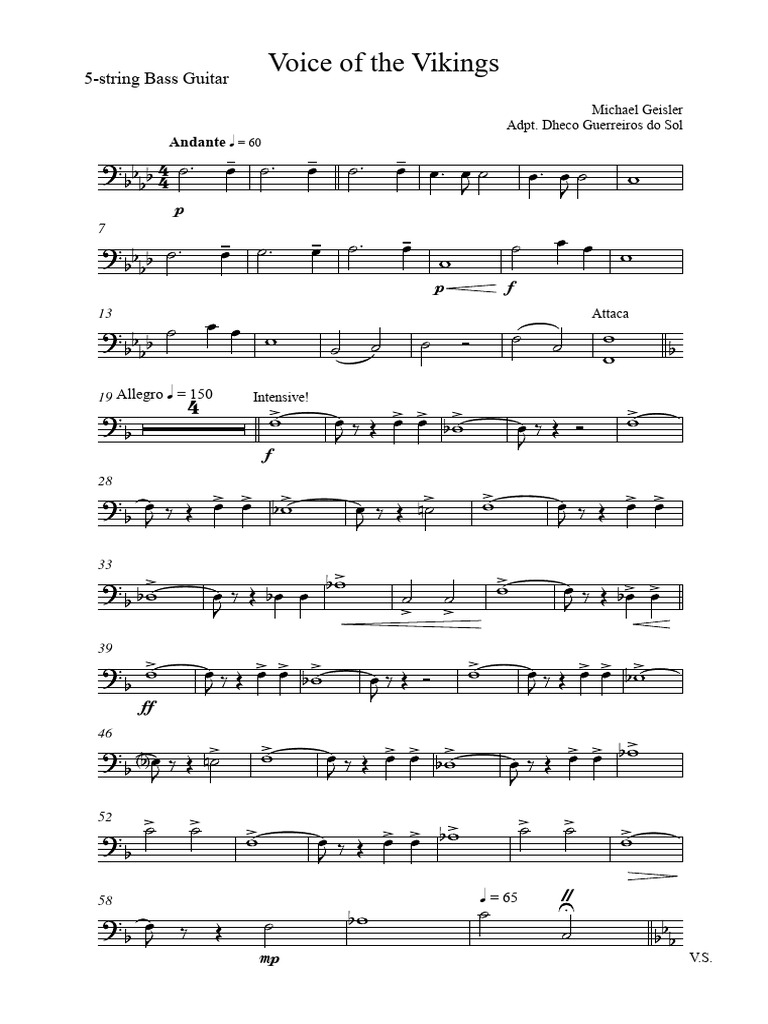 Voice of The Vikings - 5-String Bass Guitar | PDF