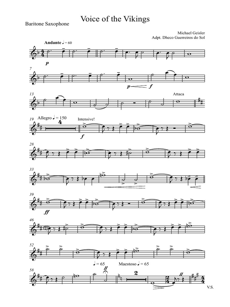Voice of The Vikings - Baritone Saxophone | PDF