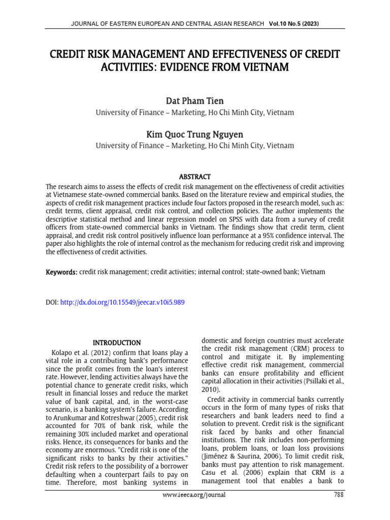 Credit Risk Management and Effectiveness of Credit | PDF | Basel Ii | Banks