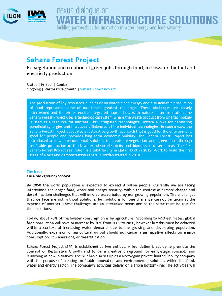 Case 20study Sahara 20forest 20project | PDF | Greenhouse | Solar Energy