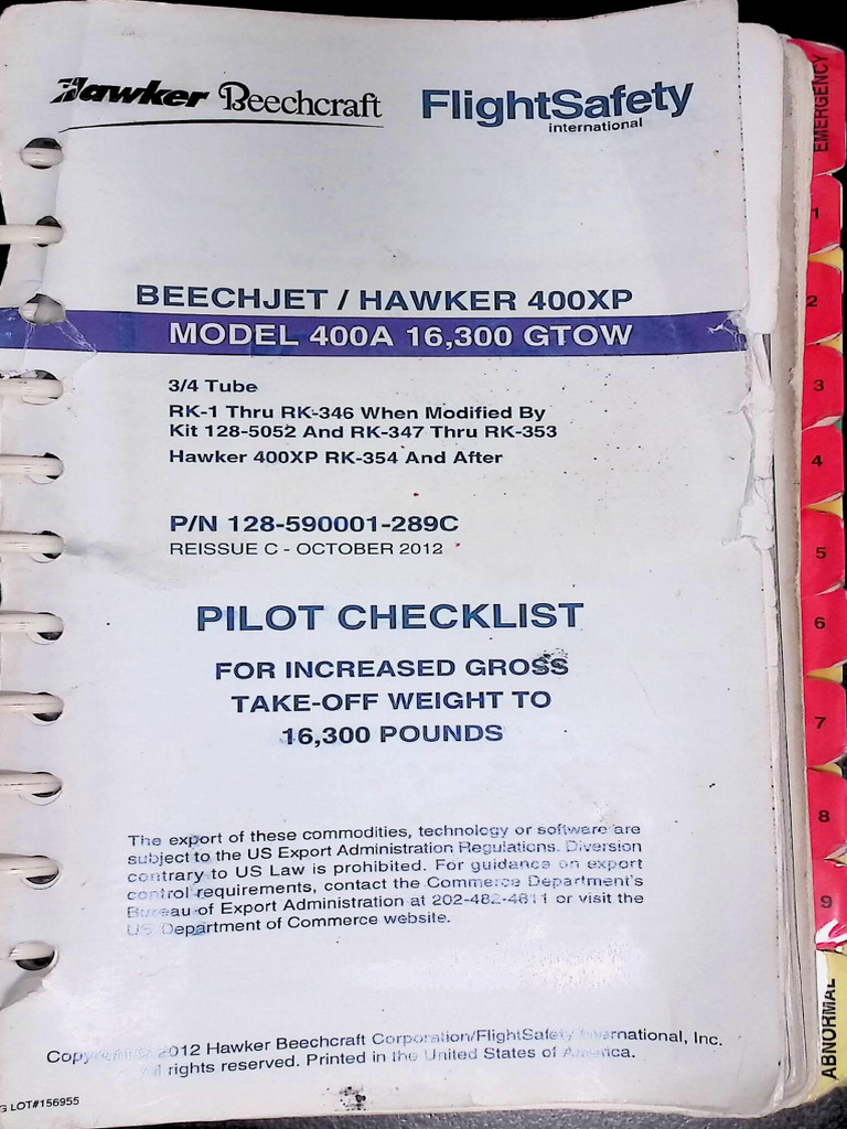 Pilot Check List Hawker 400xp | PDF