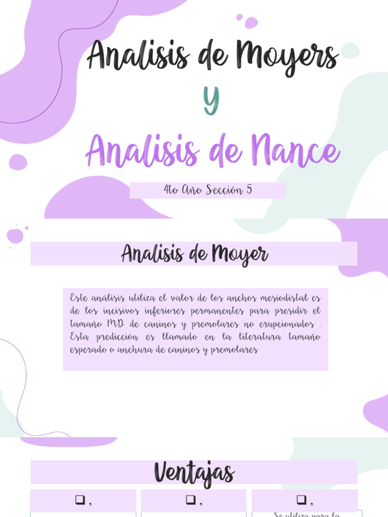 Analisis de Moyers Y Analisis de Nance | PDF | Boca | Ramas de Odontología Analisis de Moyers Y Analisis de Nance | PDF | Boca | Ramas de Odontología