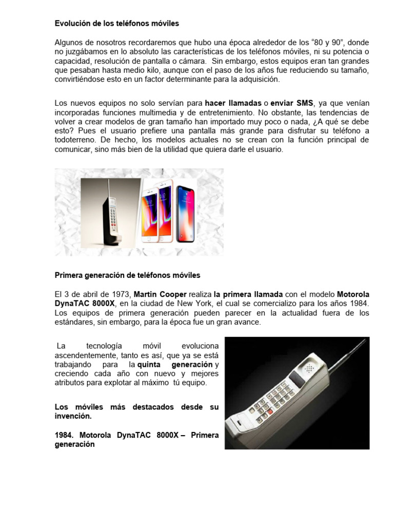 Evolución de Teléfonos Móviles | PDF | Negocios