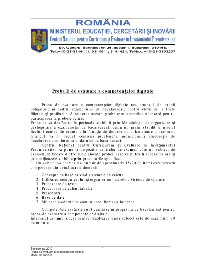 Competente Digitale - Toate Variantele | PDF