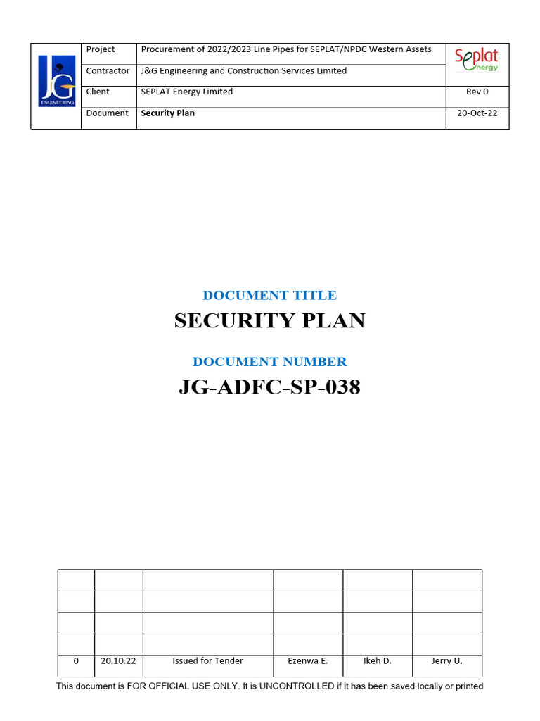 Security Plan | PDF
