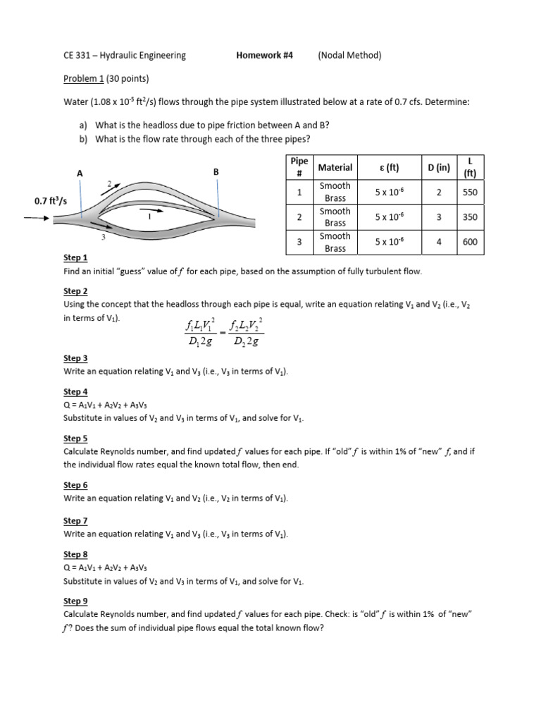 HW 4 - Nodal Method and Multiple Paths | PDF | Reynolds Number ...