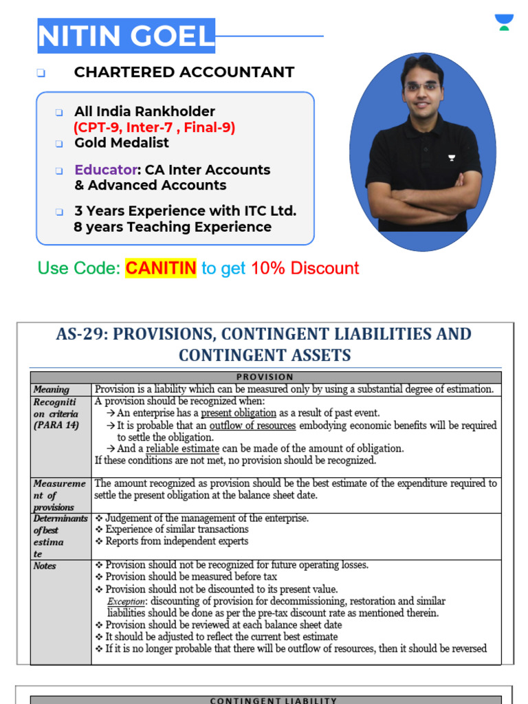 AS 29 Provisions, Contingent Liabilities - Contingent Assets | PDF