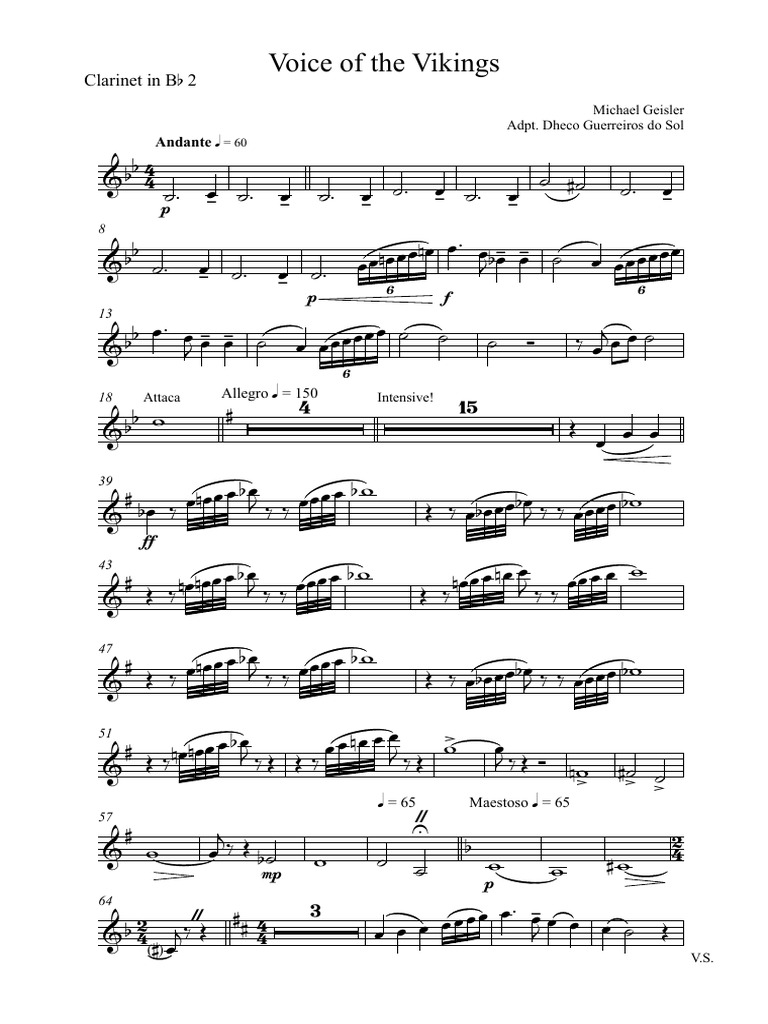 Voice of The Vikings - Clarinet in BB 2 | PDF