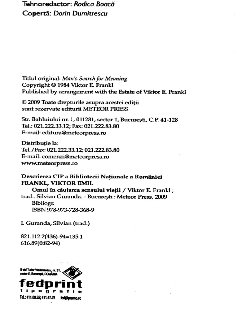 Viktor e Frankl Omul in Cautarea Sensului Vietii | PDF