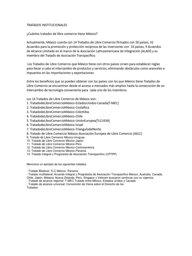 Tratados Internacionales Entregable 6 | PDF