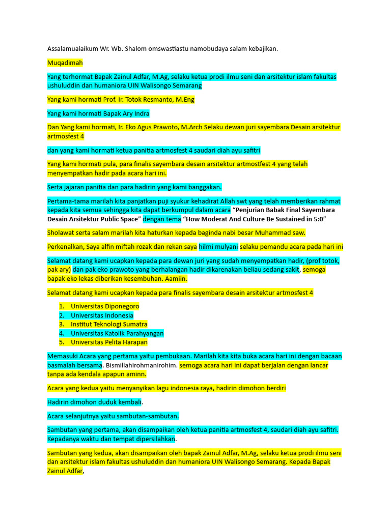 Teks MC Final Sayem | PDF