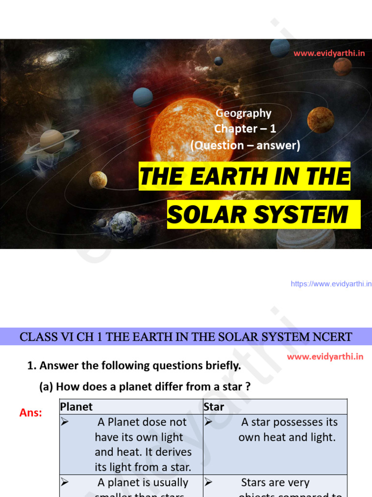 CH 1 Class 6 Geography | PDF | Solar System | Planets