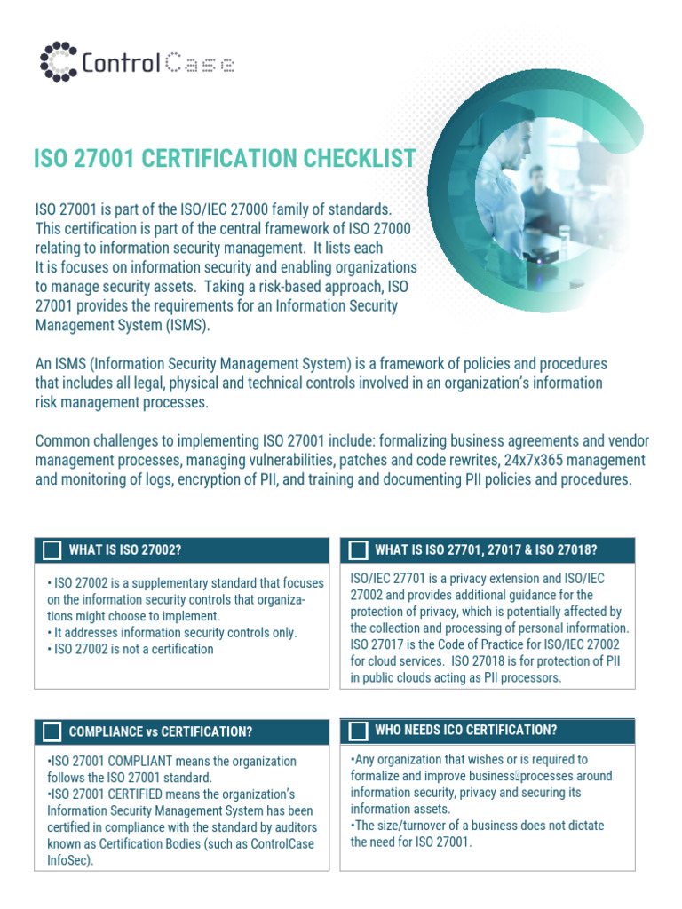 ISO 27001 Certification Checklist | PDF | Information Security ...