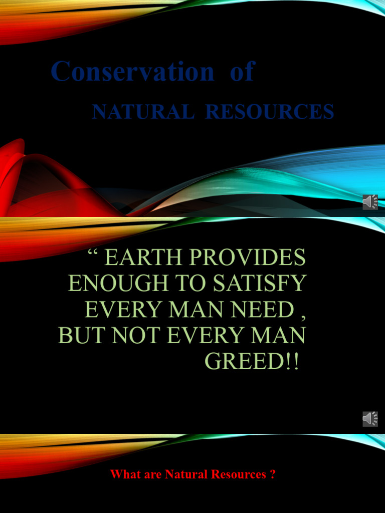 Conservation of Natural Resources | PDF