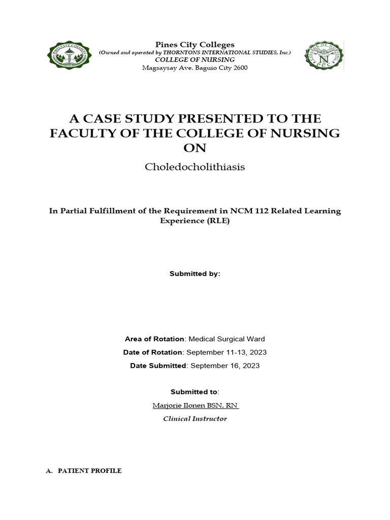 Case Study | PDF | Medical Specialties | Clinical Medicine