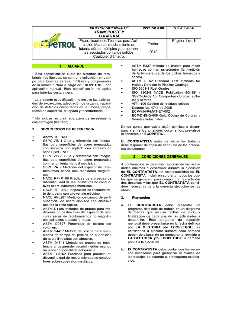 ANEXO 28 ESPECIFICACIONES TECNICAS Recubrimiento Manual Tuberia Aerea ...