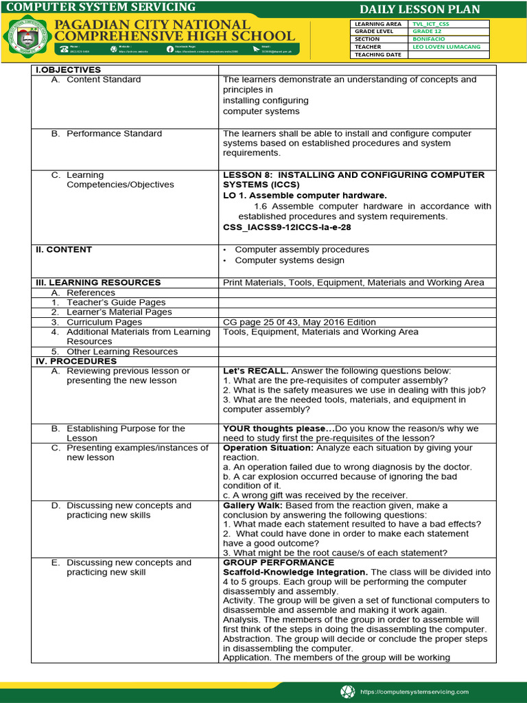 CSS - IACSS9-12ICCS-Ia-e-28 | PDF | Learning | Teachers