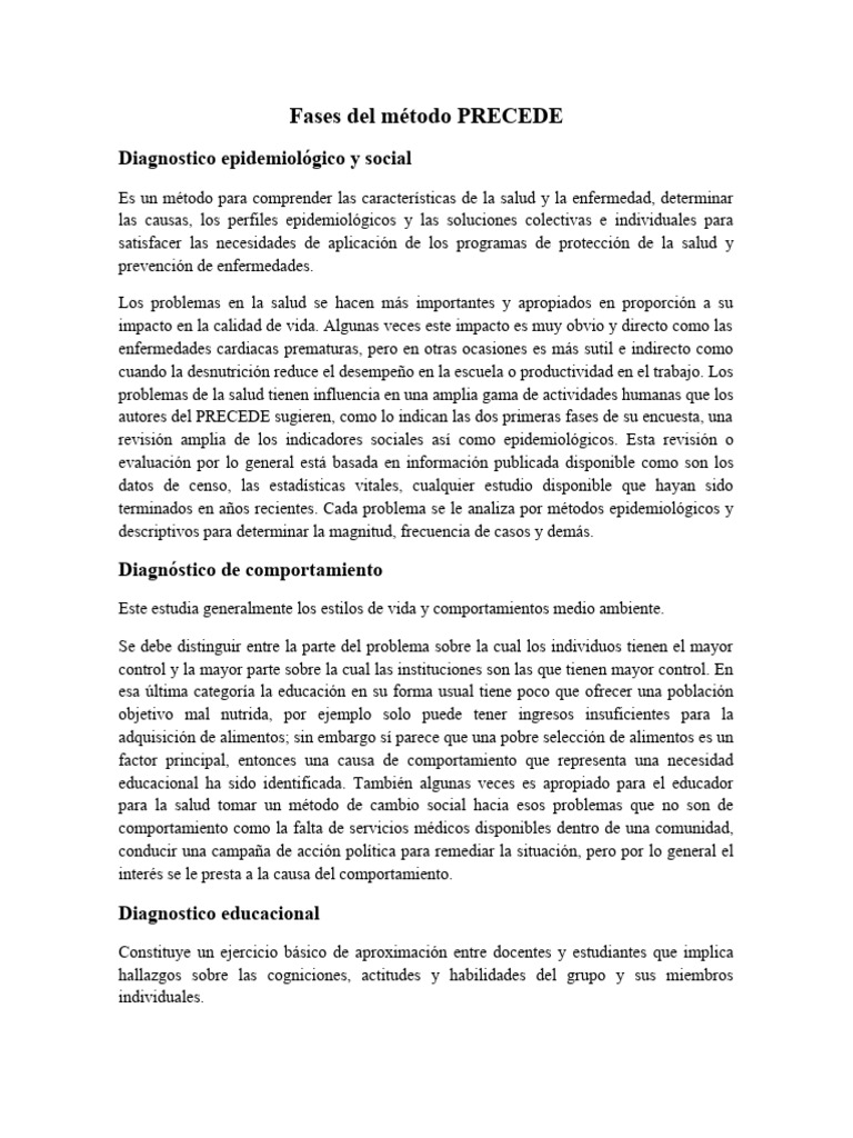 Fases Del Metodo Precede | PDF