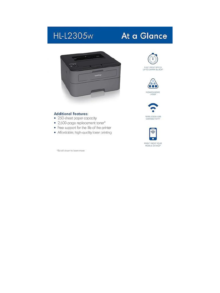 Brother HL-L2305W Wireless Printer | PDF | Printer (Computing) | Wireless