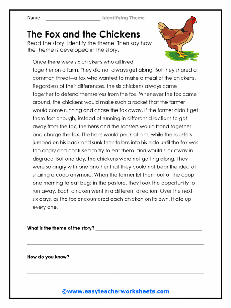 Theme Worksheet 1 | PDF