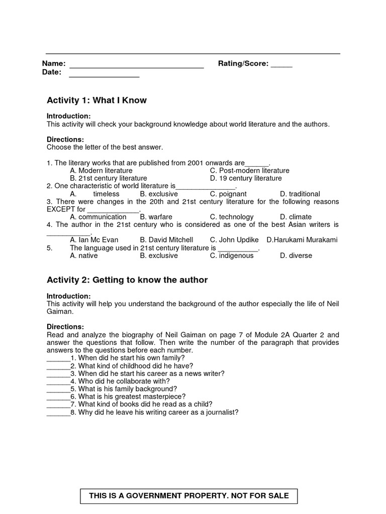 21ST Century Literature - Q4 - Las 1 | PDF