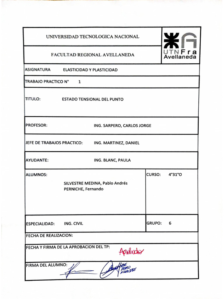 ELAST.y.PLAST- TP N°1, N°2 y N°3 | PDF